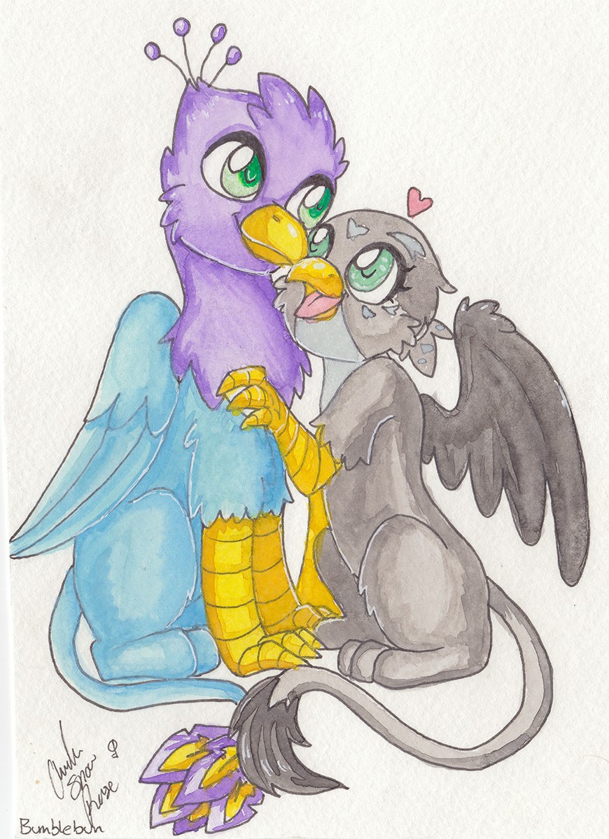 Cute Pair of Gryphs - By @gyro on Itaku