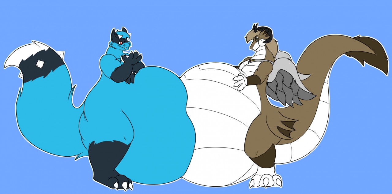 Spike/Talius - Belly bump greet - By @spike-psydrag on Itaku
