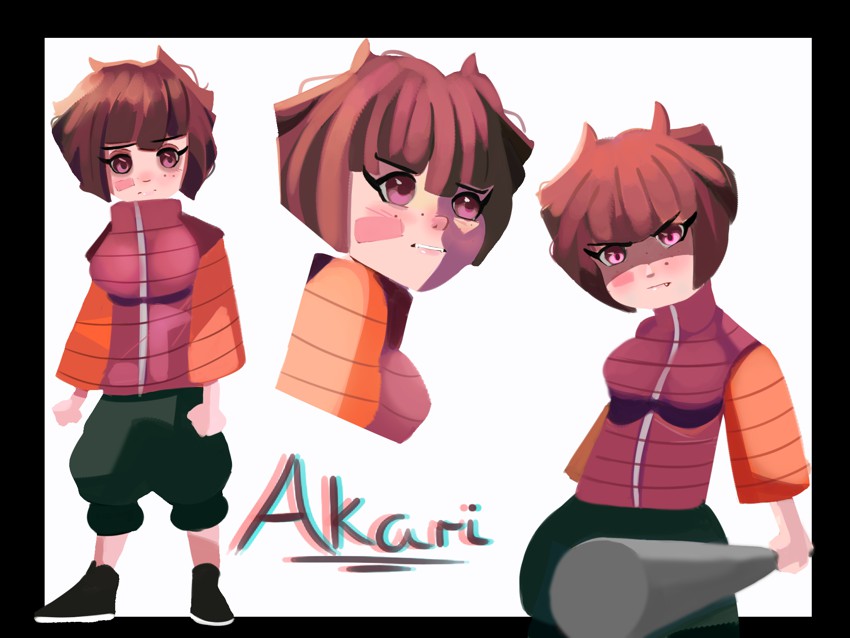 Akari Character Sheet - By @modux on Itaku