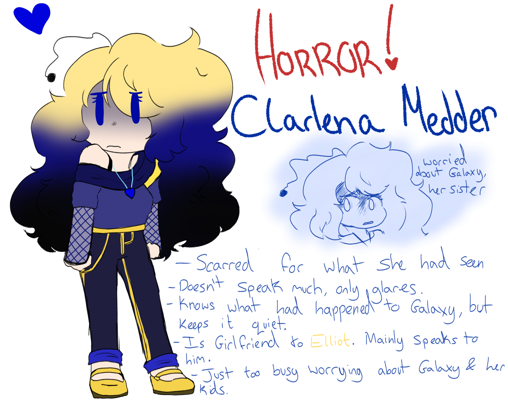 [Horror AU Ref] Clarlena Medder - By @bluegalacticmoon on Itaku