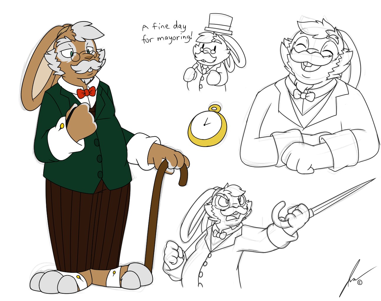 Walter Bon Cinnabon - A True Gentleman - By @lowen_mothbat on Itaku