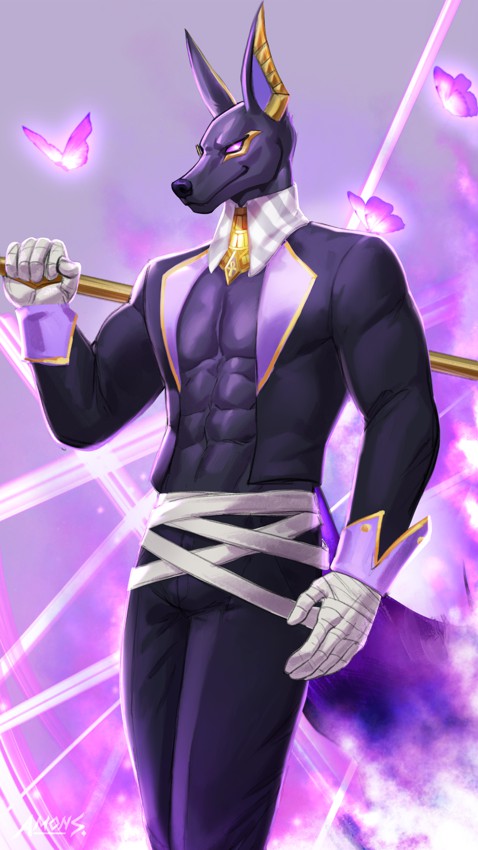 @amonsyd's post on Itaku: "Drew (Anubis) from Dislyte