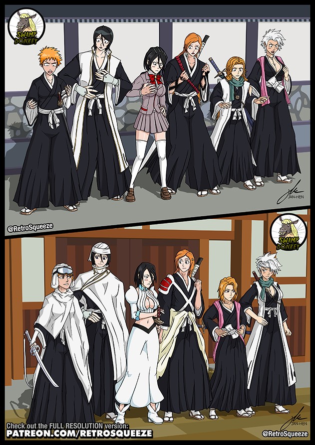 Head Swap - Bleach - By @retrosqueeze on Itaku