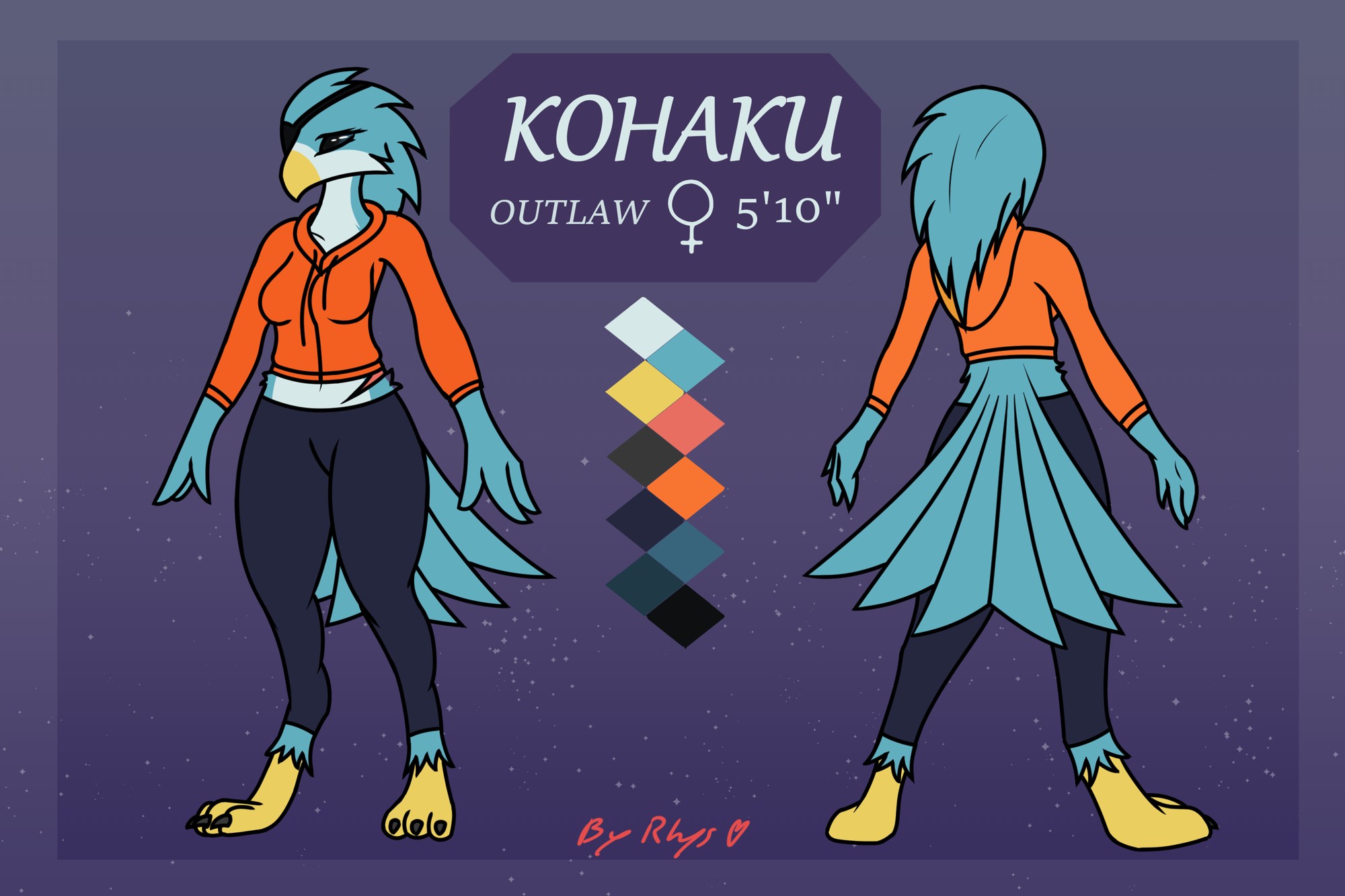 Kohako_ref_clothed - By @rhyslyka on Itaku