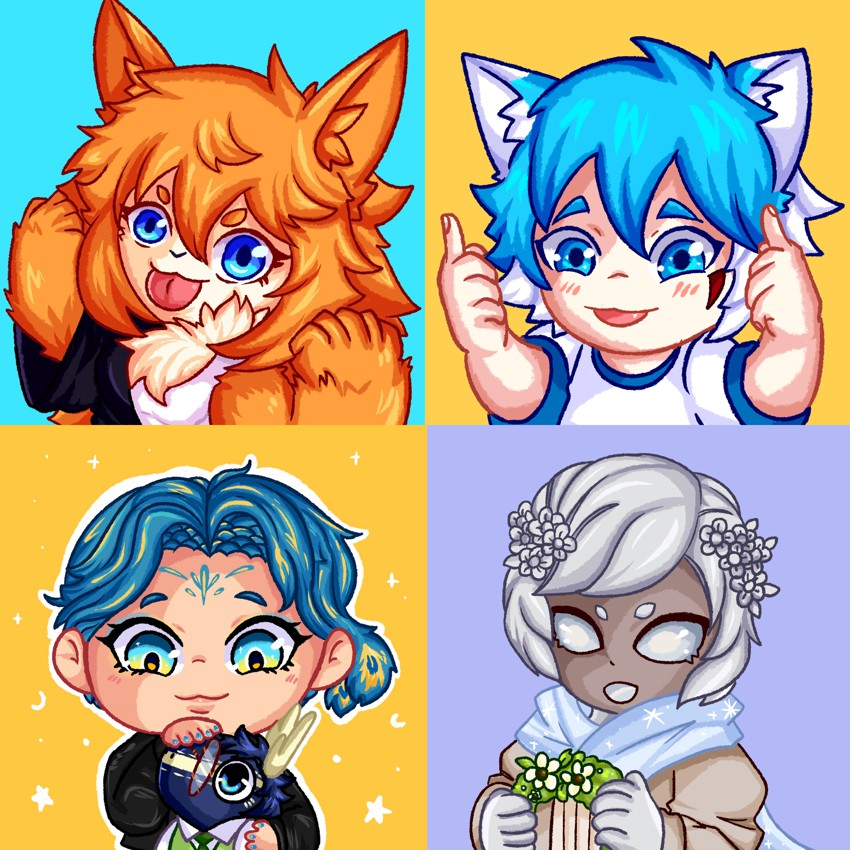 Bust up chibi - By @mitsuinu on Itaku