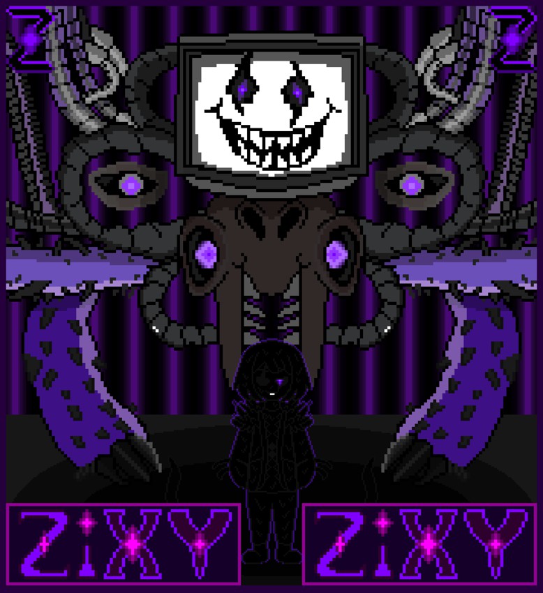 Darkness corrupted Omega Flowey With Nightmare Zixy - By @zixy on Itaku