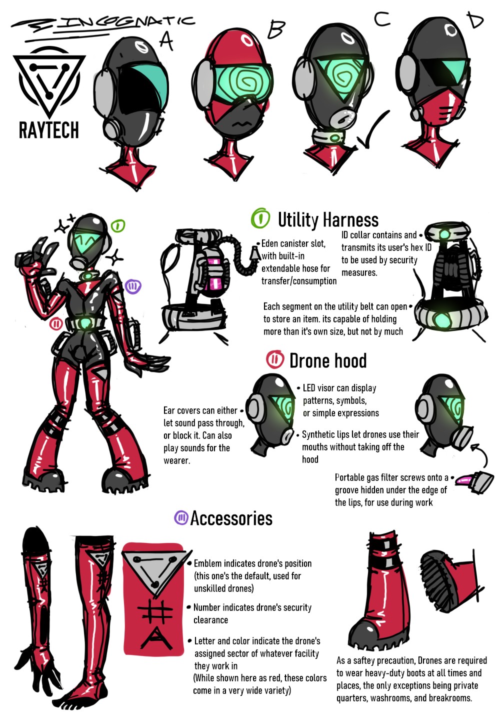 Raytech drone redesign ref - By @incognatic on Itaku