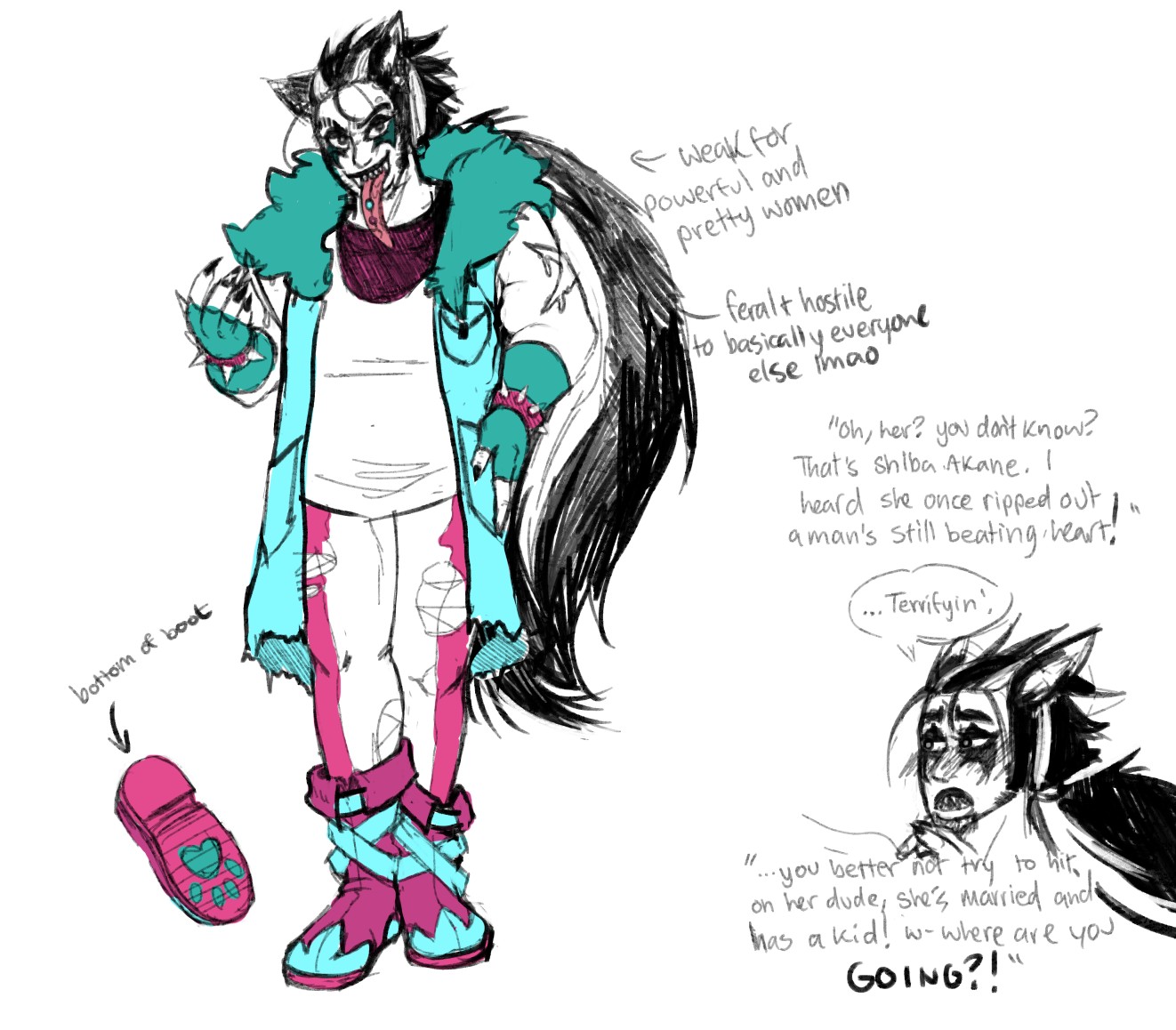Reese the Werewolf - By @pastelsincubus on Itaku
