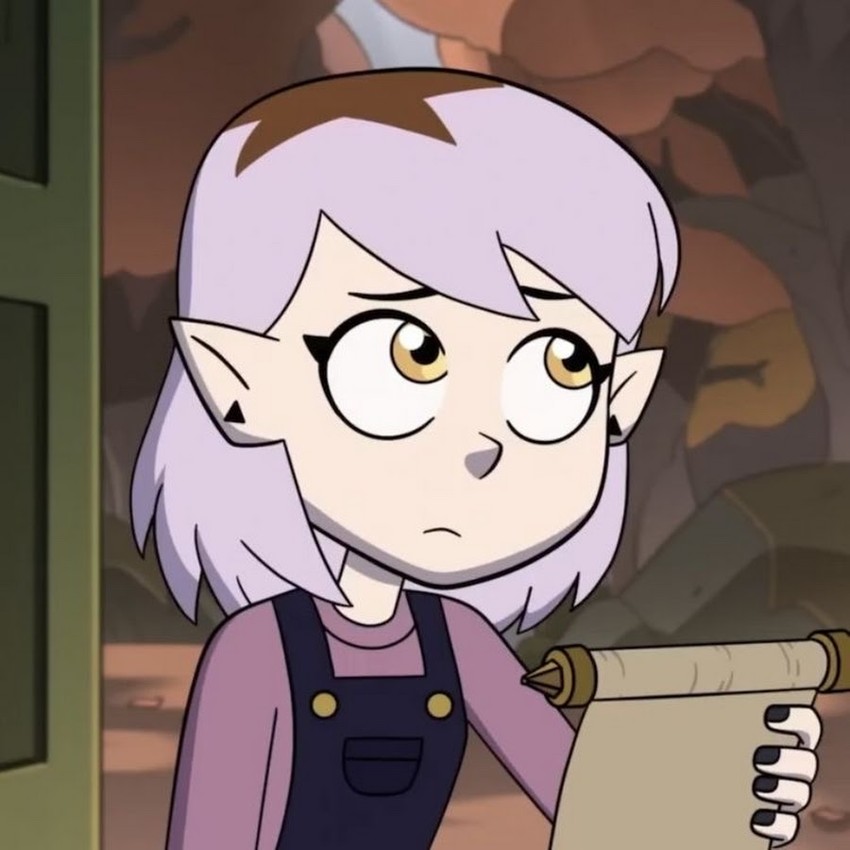 @elfieafterdark's post on Itaku: "Amity watched as Luz worked on her assignment. University didn ...