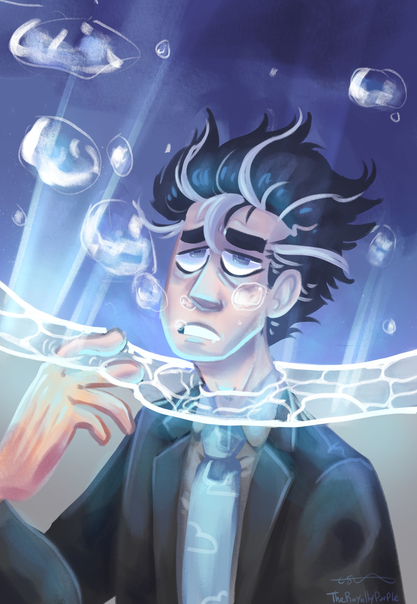 in over his head - By @royallypurple on Itaku