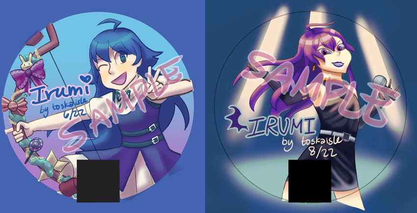Irumi fan designs - By @toskaisle on Itaku