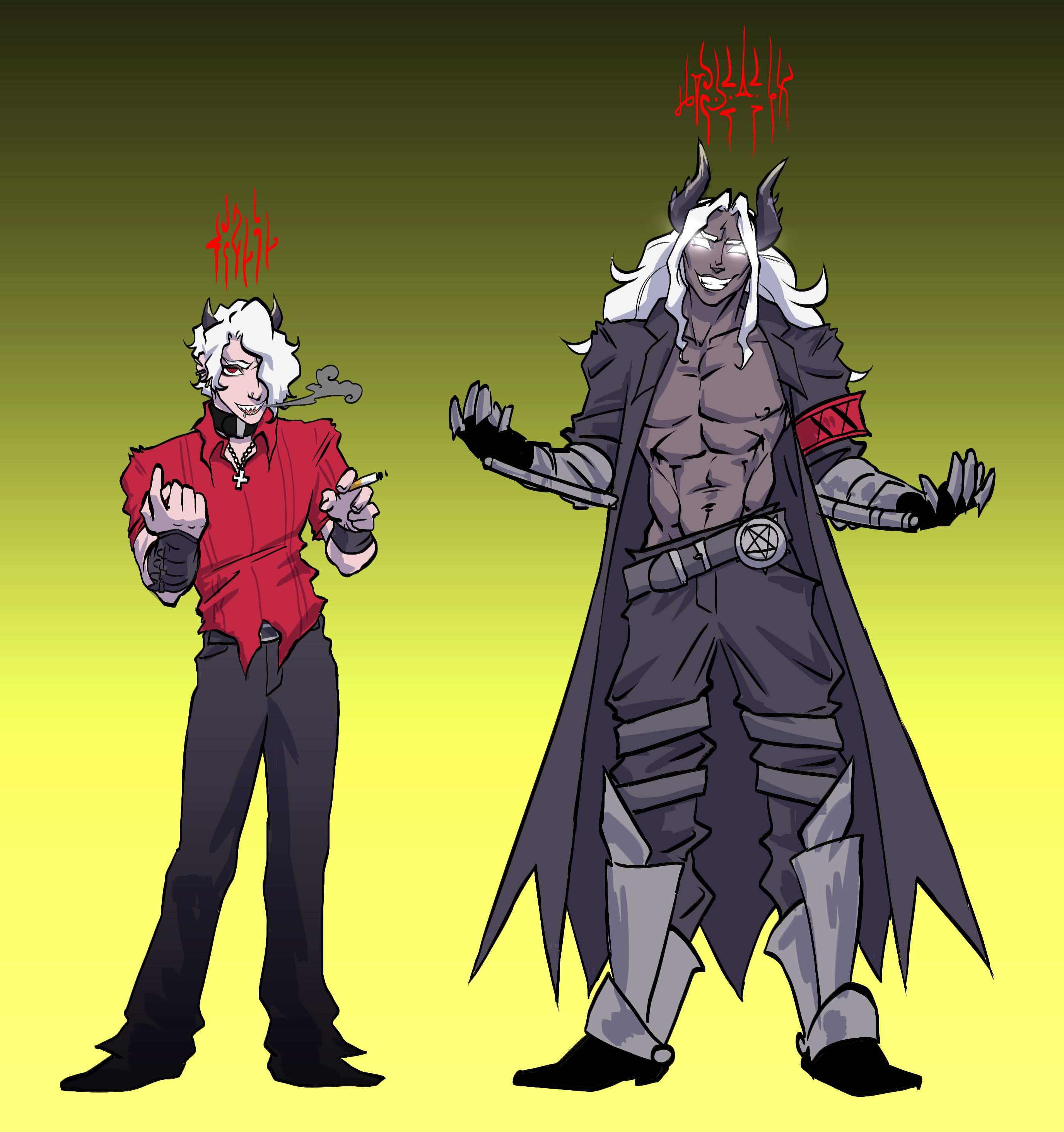 Genderbent Zdrada and Judgment - By @winglessfalcon on Itaku