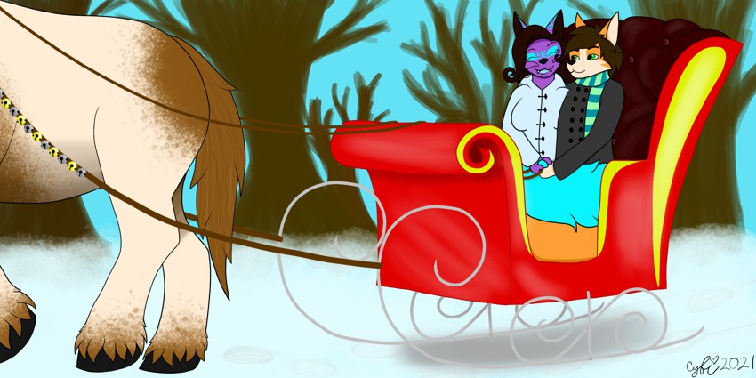 Sleigh Ride - By @cyiancefiction on Itaku