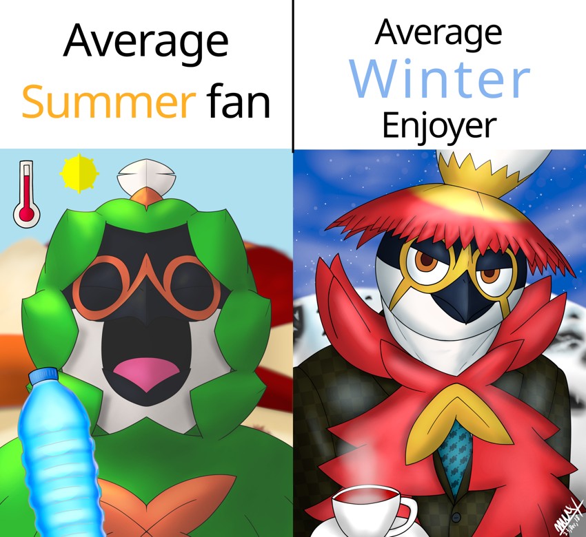 @yoyomu_alfa's post on Itaku: "Average Summer fan vs. Average Winter ...