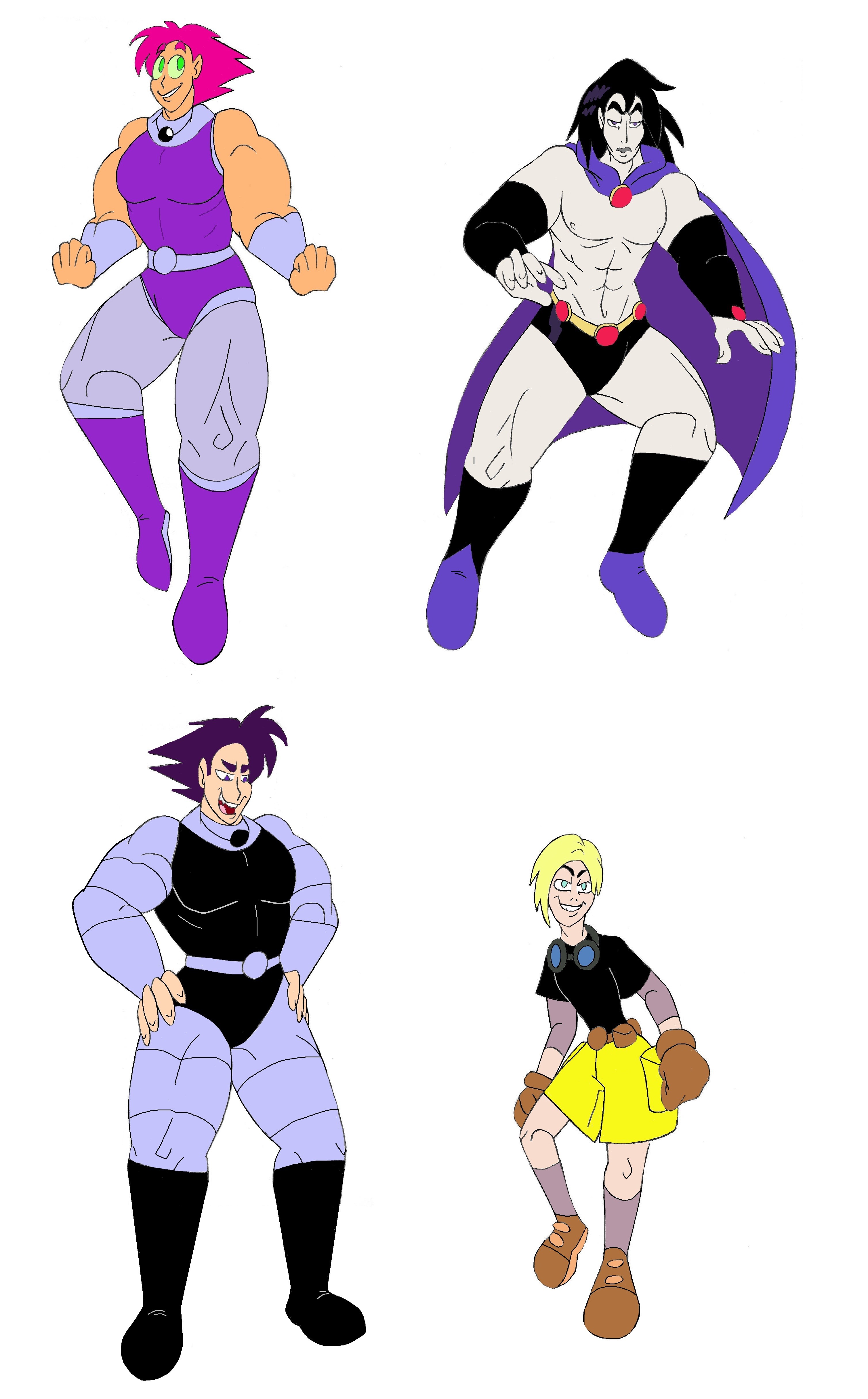 R63 Starfire, Raven, Blackfire and Terra - By @catstuxedo on Itaku