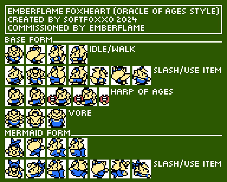 Legend Of EMBER Oracle Of Ages Spritesheet - By @emberflamefoxheart on ...