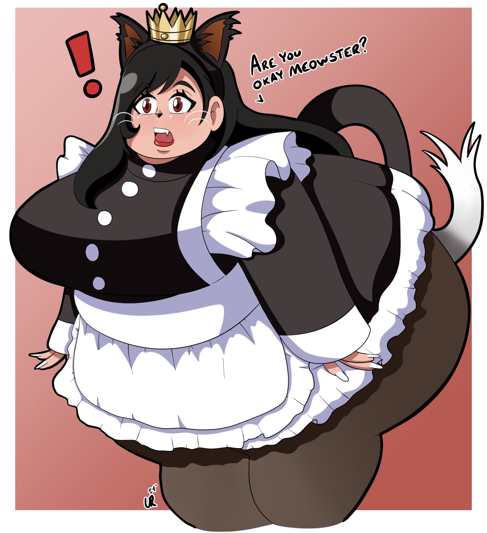 Fat Cat Maid Tifa - By @unknownrez on Itaku
