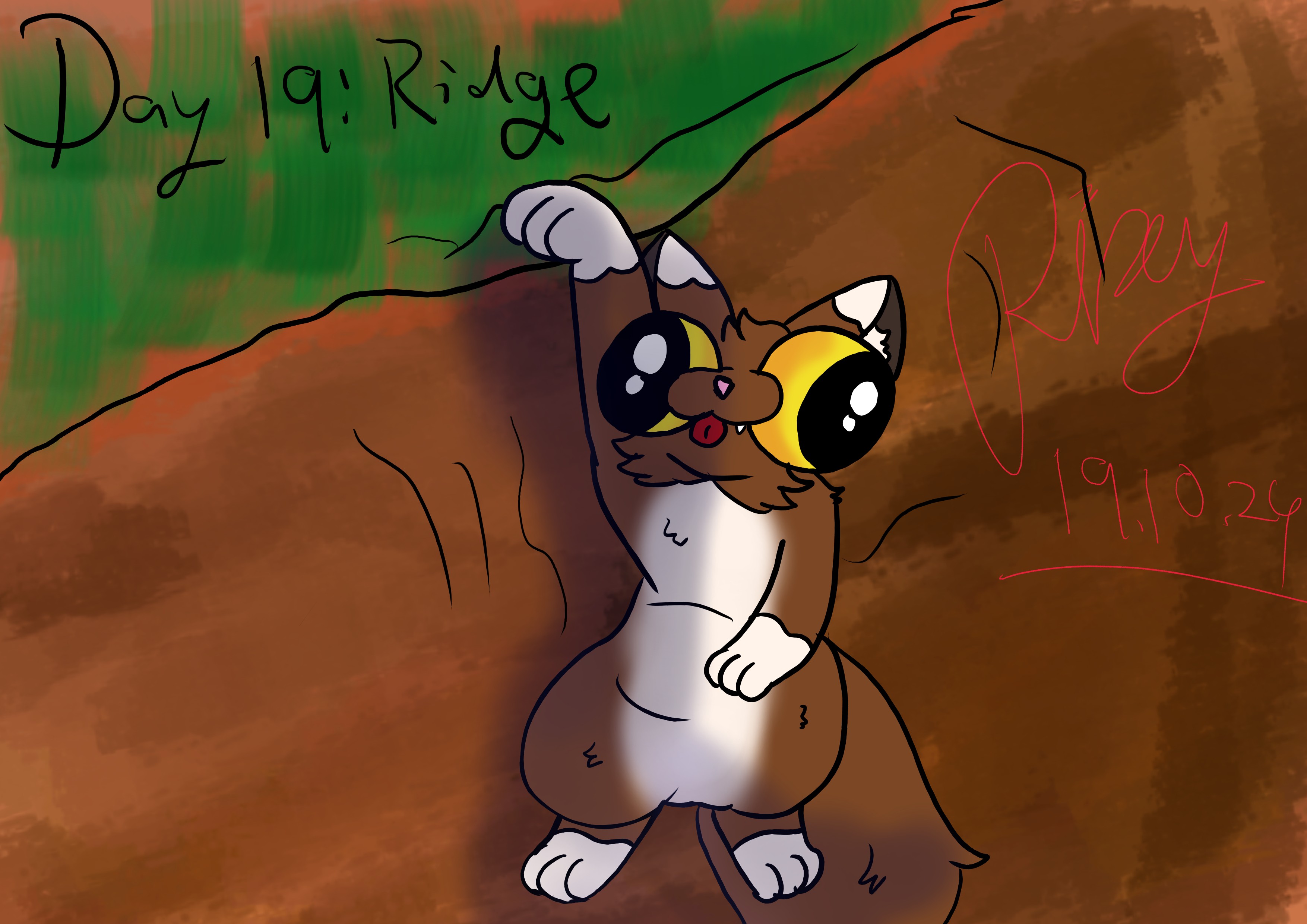 Inktober 2024 Day 19: ridge - By @shocking_pikachu on Itaku