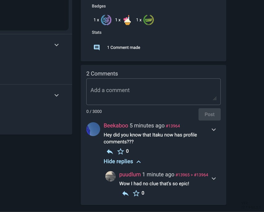 @itaku_bot's post on Itaku: "📰 Patch 2.1.9 - Profile Comments!"