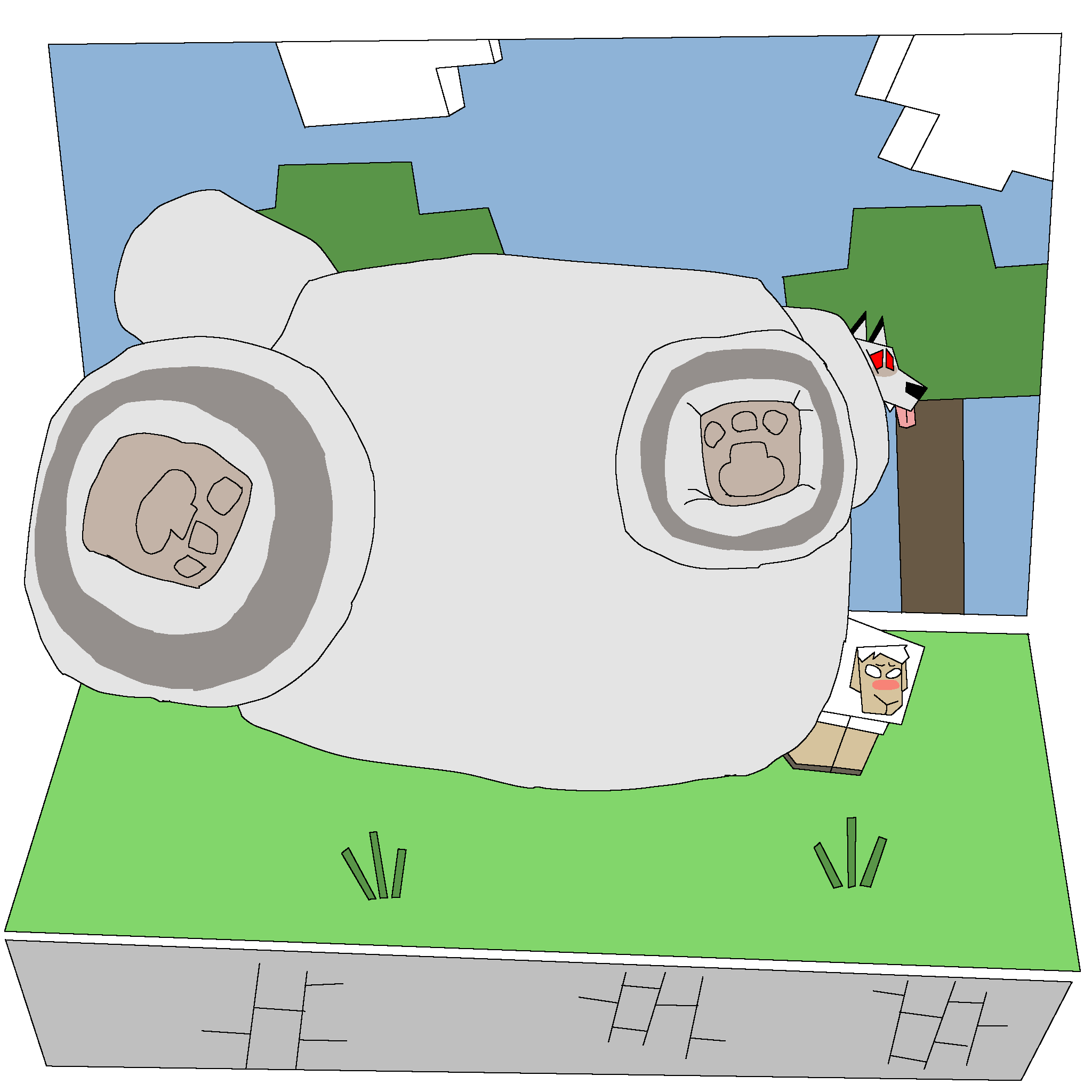 Minecraft Wolf Inflation... 3? - By @unassumingwitness on Itaku