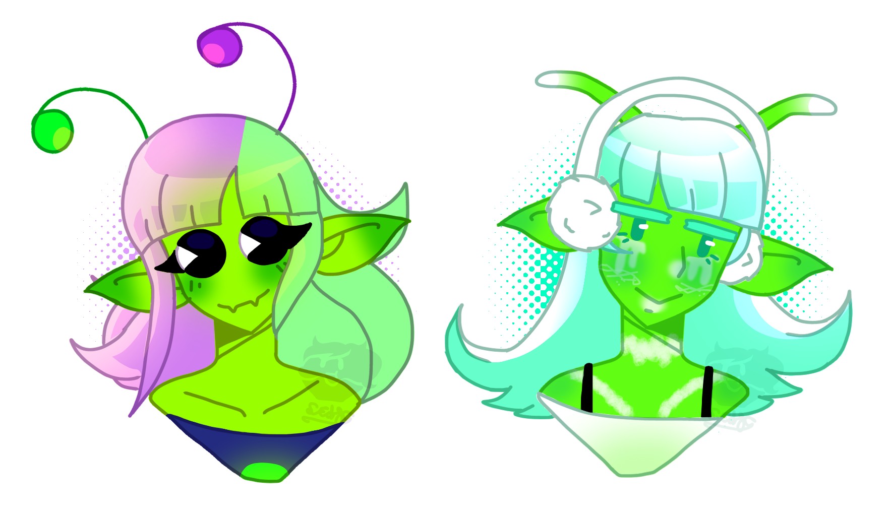 Alien Girls - By @luc1g07ch1 on Itaku