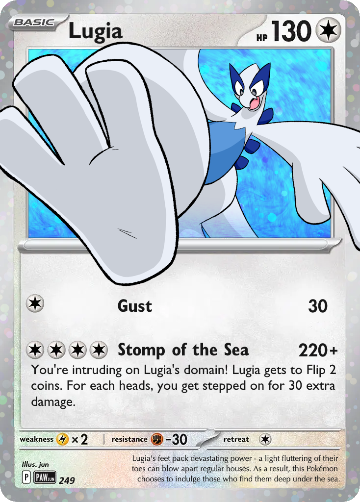 Paw Card! Big Steppy Lugia - By @jun on Itaku