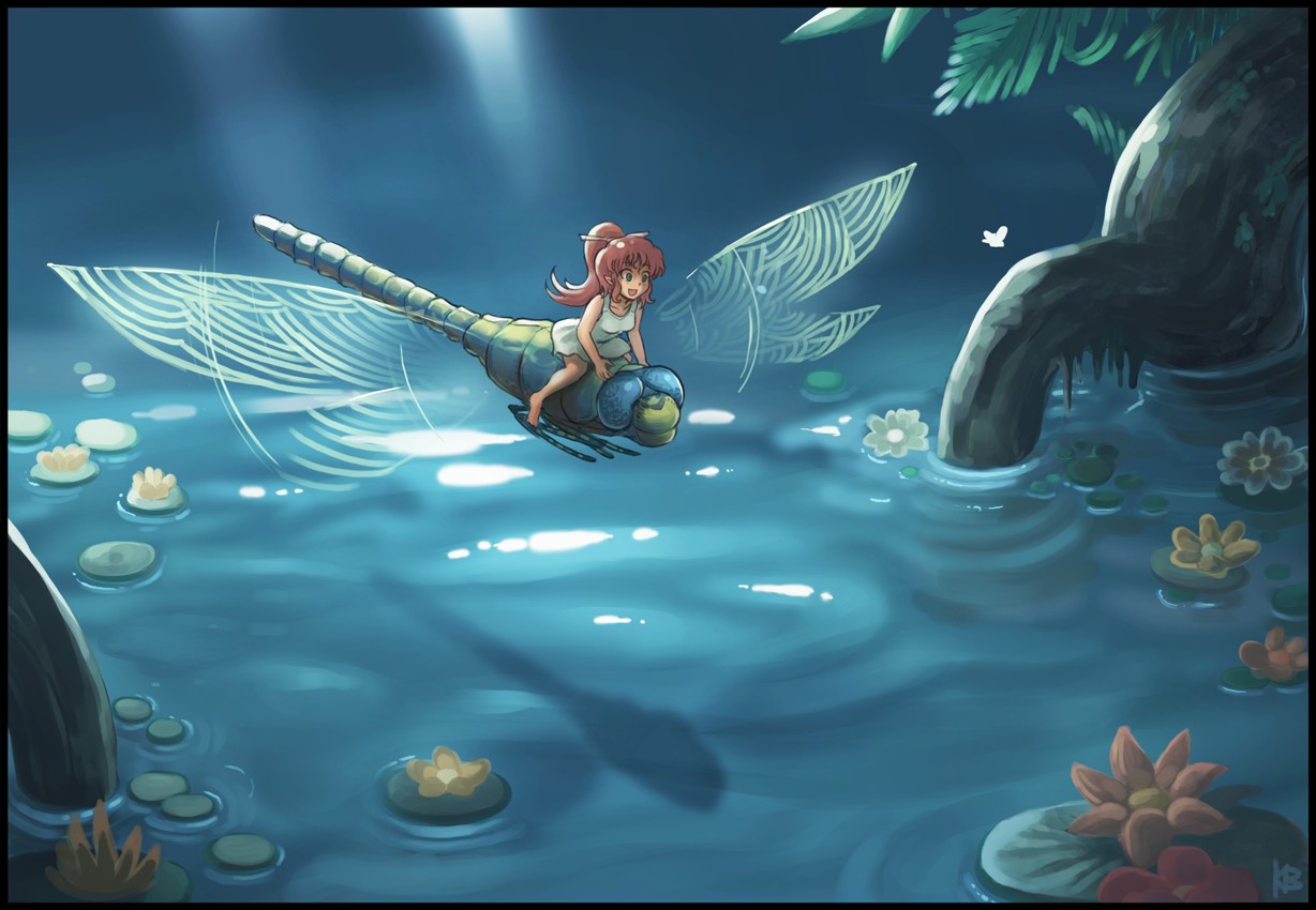 Dragonfly riding - By @karbo on Itaku