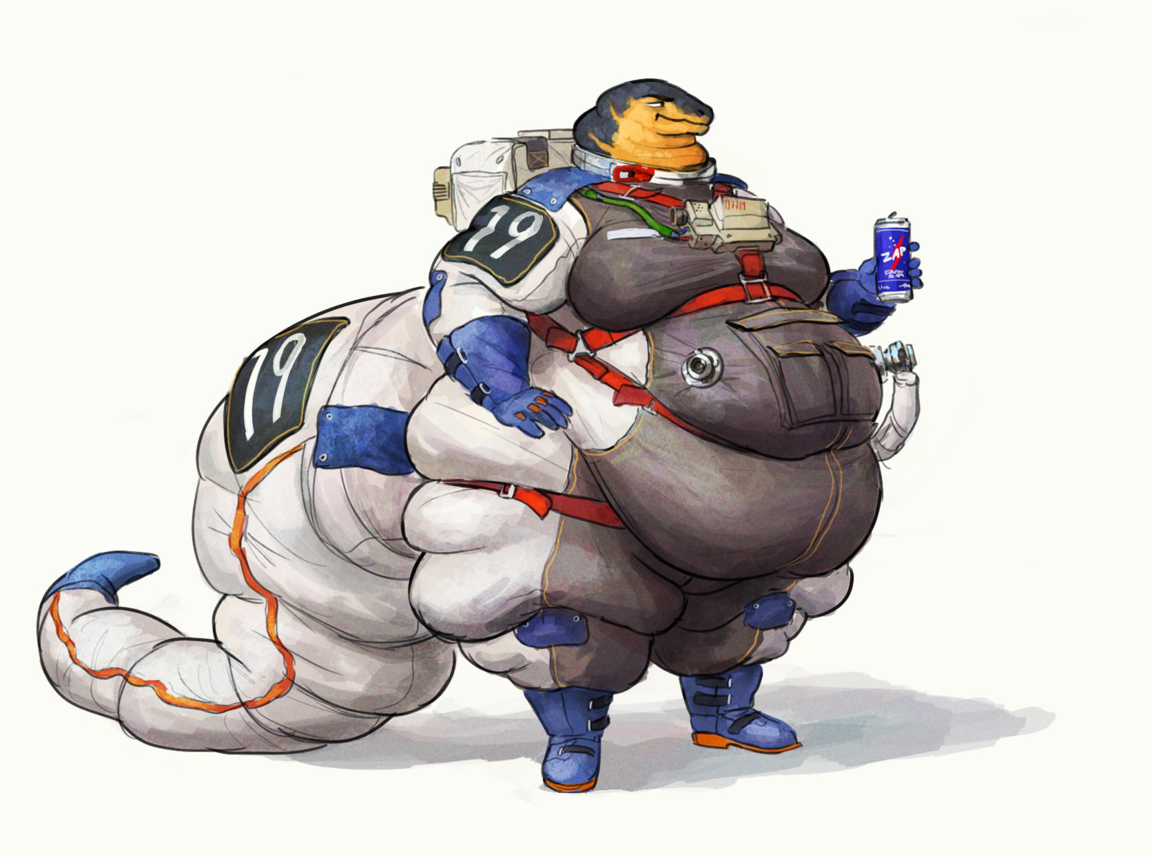 A hefty snake spaceman - By @cettus on Itaku