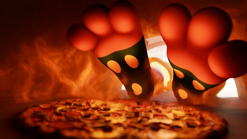 @dvorakir's post on Itaku: "cinder's pizza"