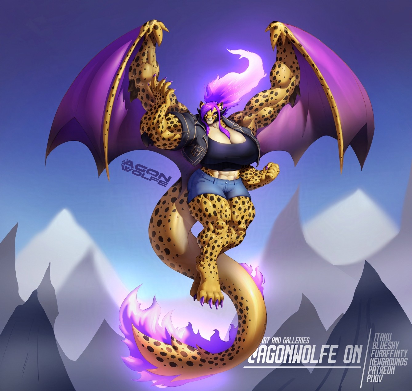 Dragon-Cheetah Xilimith -comm- - By @agonwolfe on Itaku