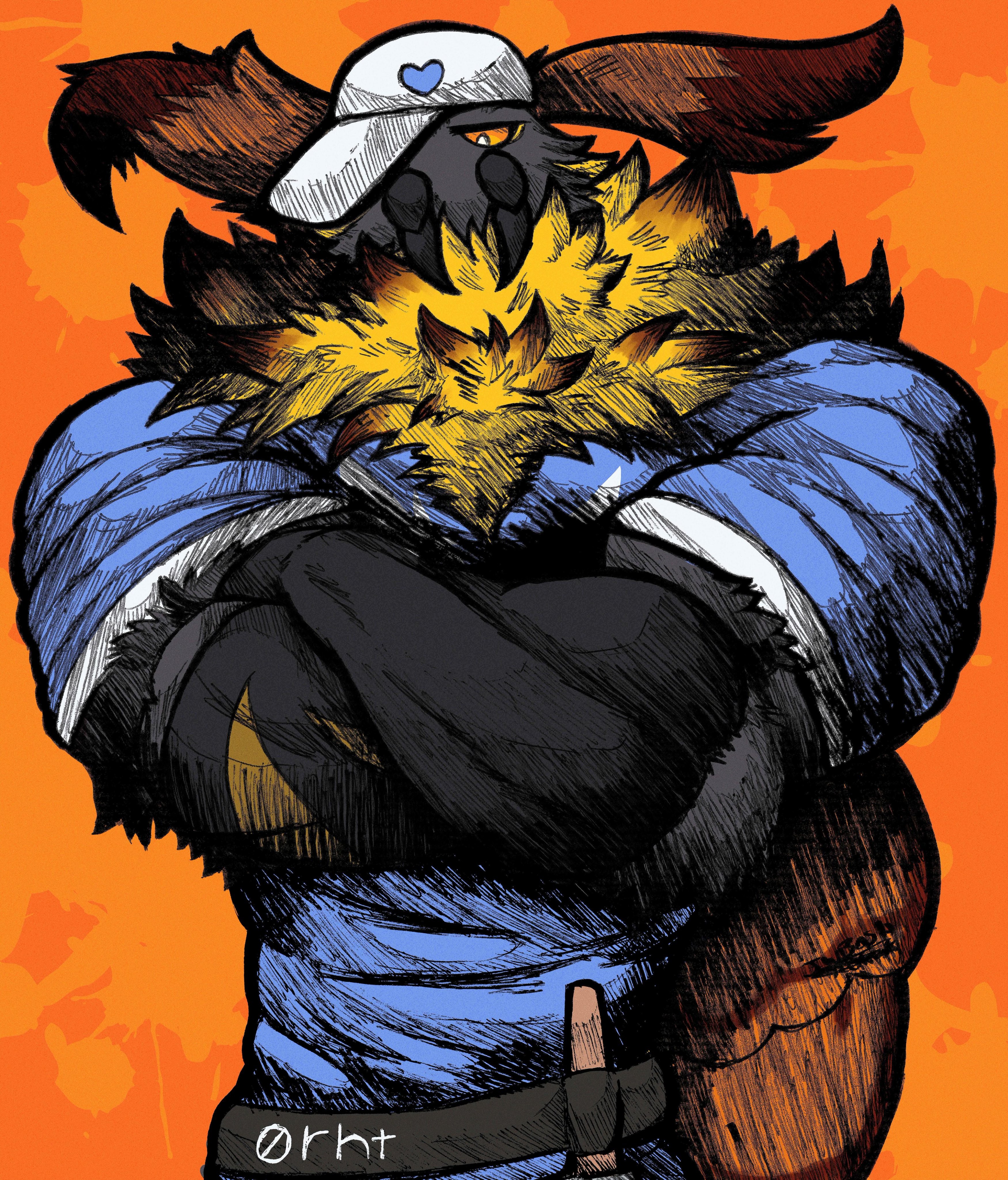 Halfbody Doodle - Menacing Hawk Moth 1 - By @jwbash on Itaku